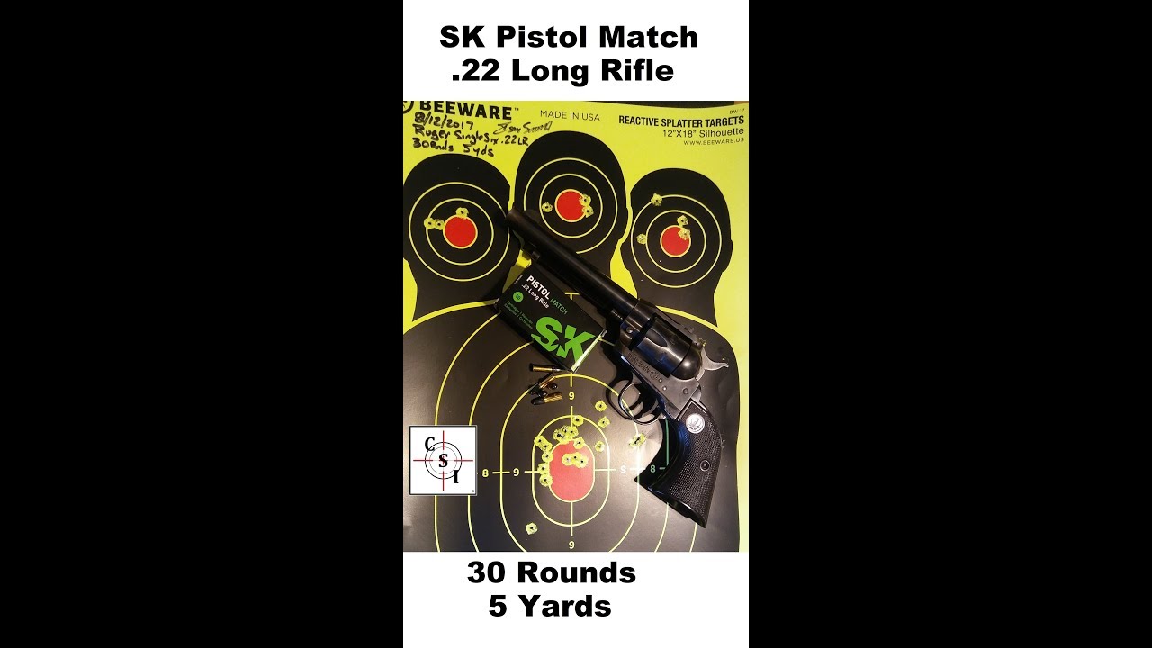 22 Long Rifle SK Pistol Match 40 gr Range Time 30 rounds at 5 yards ...