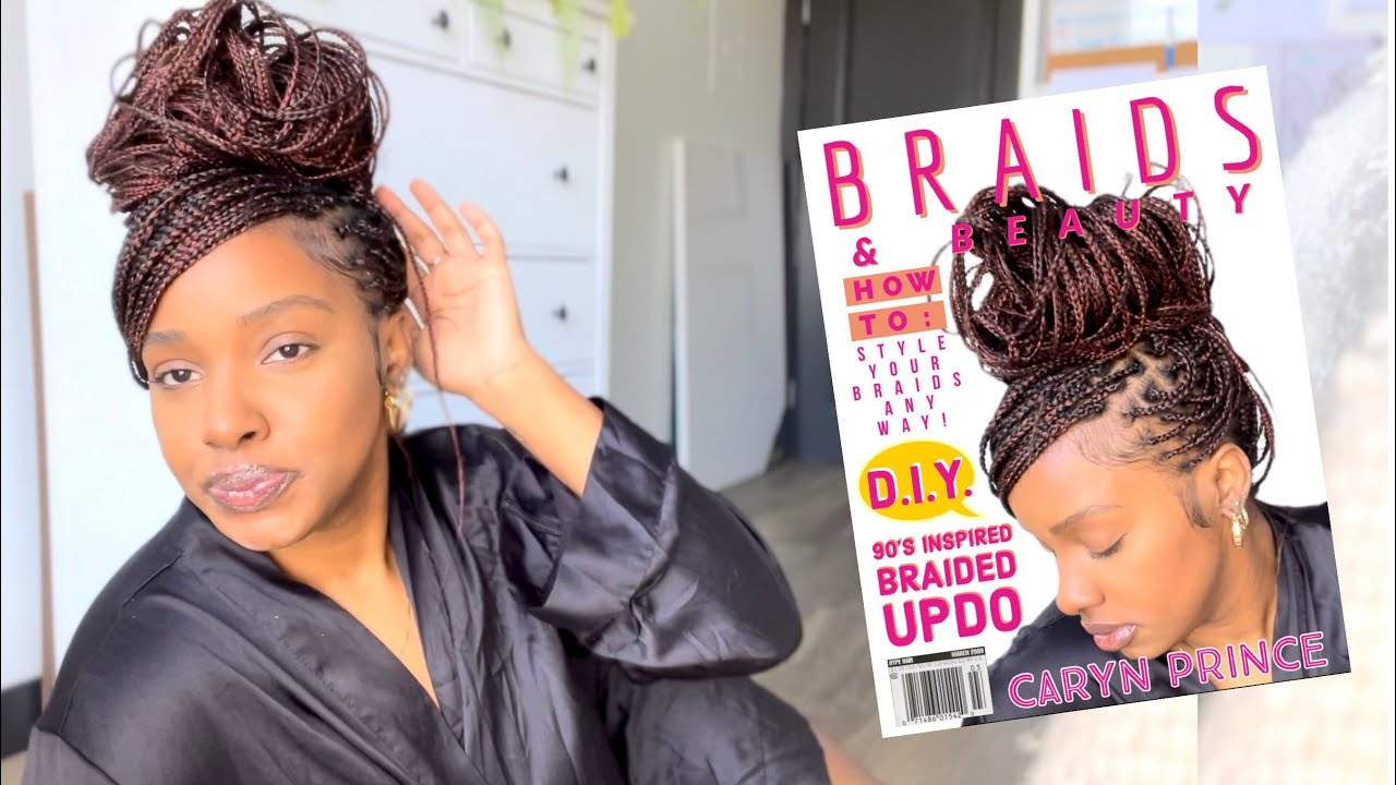 90’s Inspired Braided Updo - YouTube
