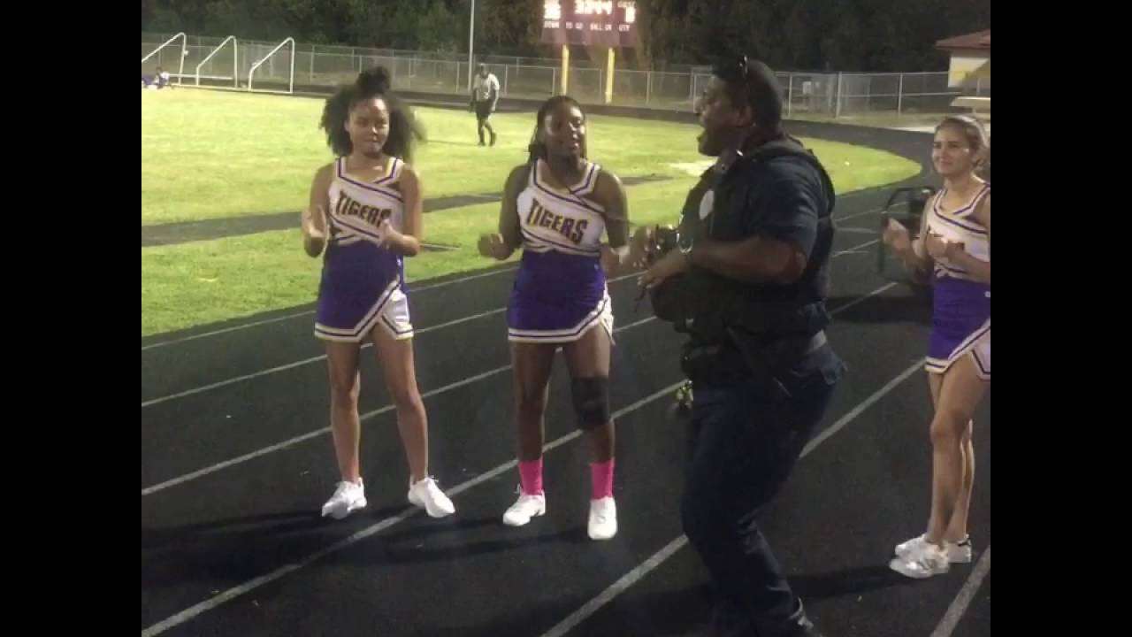 Palm Beach County School Police Officer Cheering with Boynton Beach ...