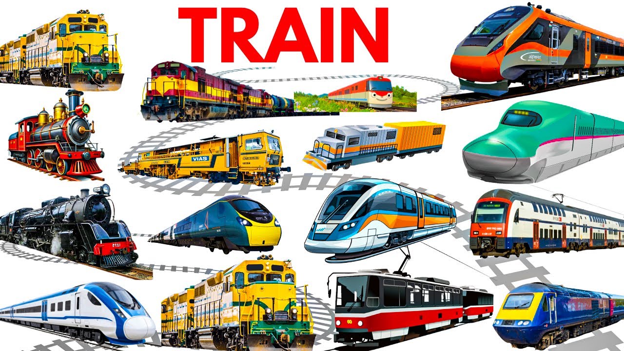 Trains Name for Kids | Types of Trains | Learn Railway Transport in ...