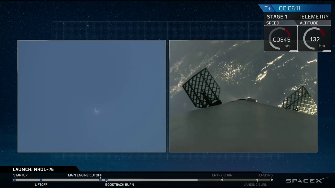 SpaceX NROL-76 Launch (split-screen sync up) - YouTube
