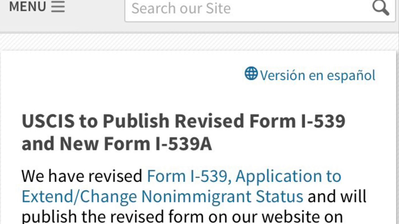 I 539 Change Of Form And Biometrics Fees for Change of Status/Extension ...