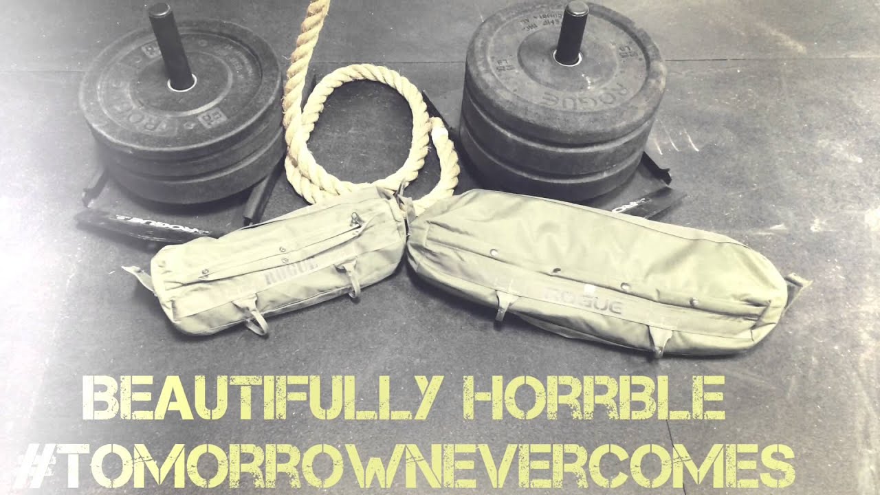 Rope, sled, sandbag, sled WOD 18FEB2015 - YouTube