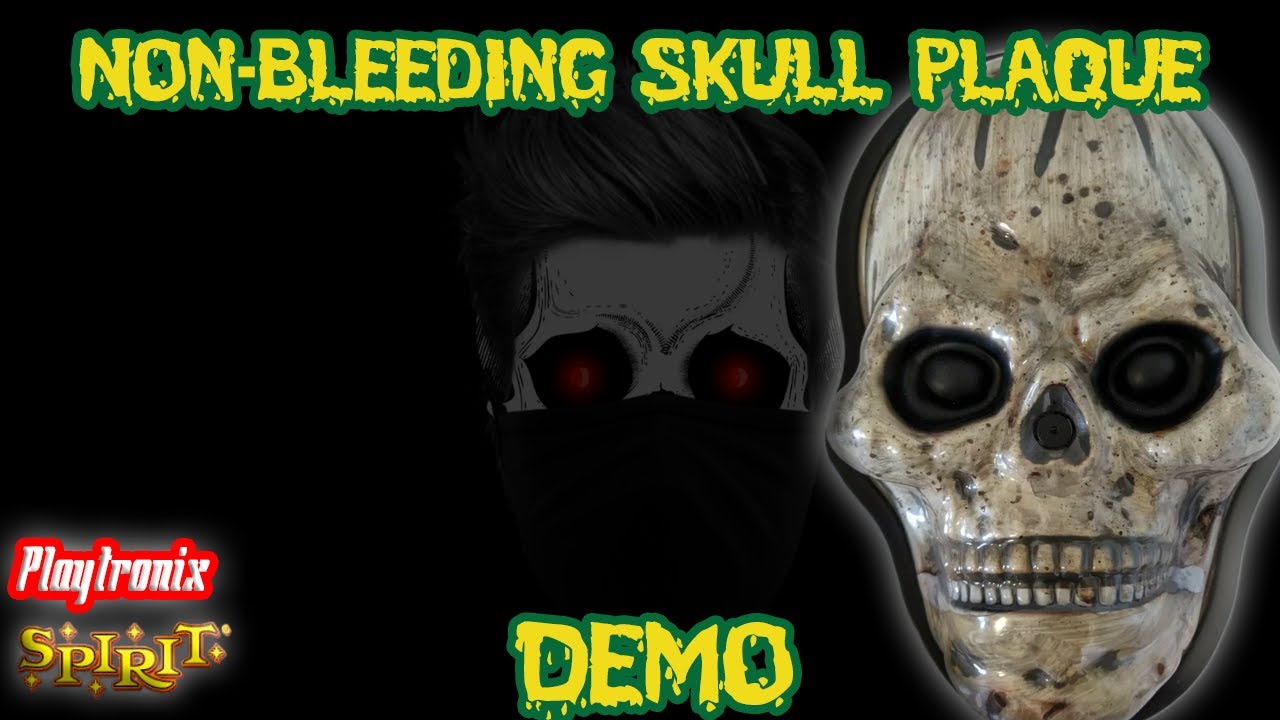 (Spirit Halloween) Playtronix Non Bleeding Skull Plaque 2003 Demo - YouTube