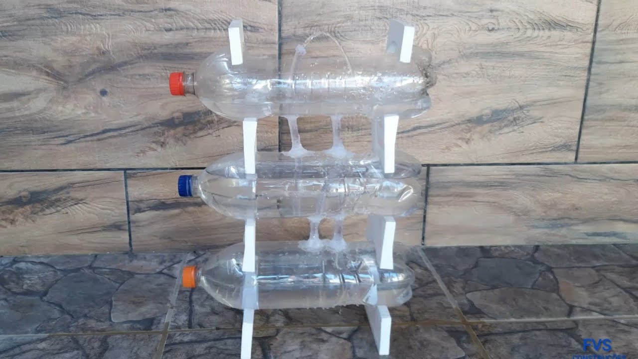 como fazer fonte mágica, fonte de água sem motor, bomba. fonte infinita ...
