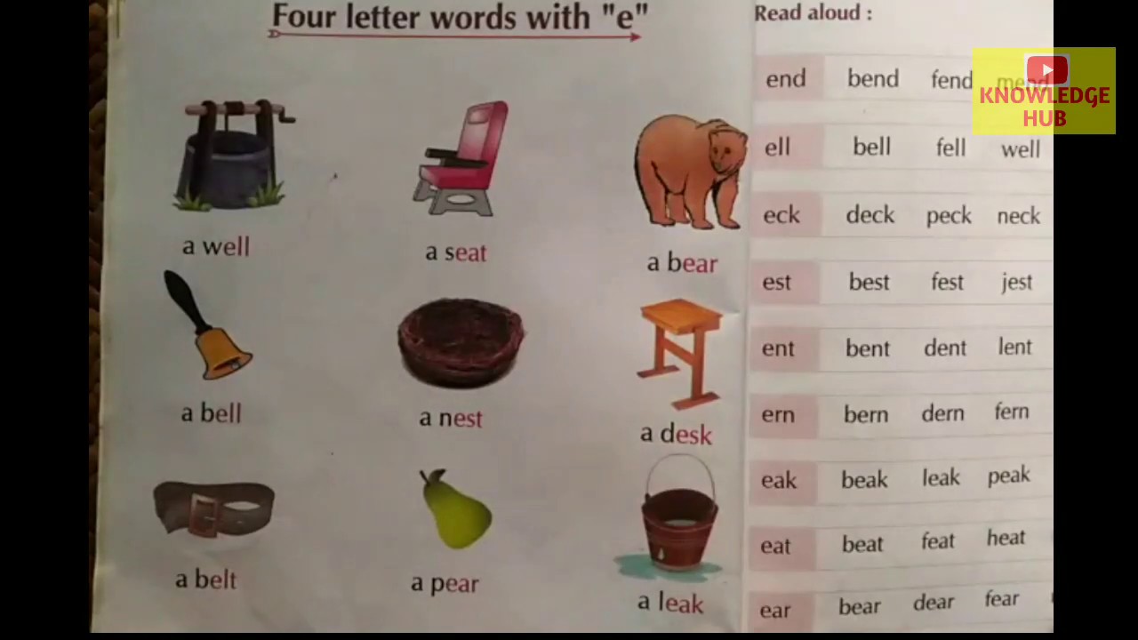 Four letter words with 'E' - YouTube