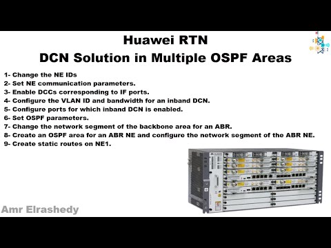 Huawei RTN Configuration IP DCN Multiple OSPF Areas - YouTube