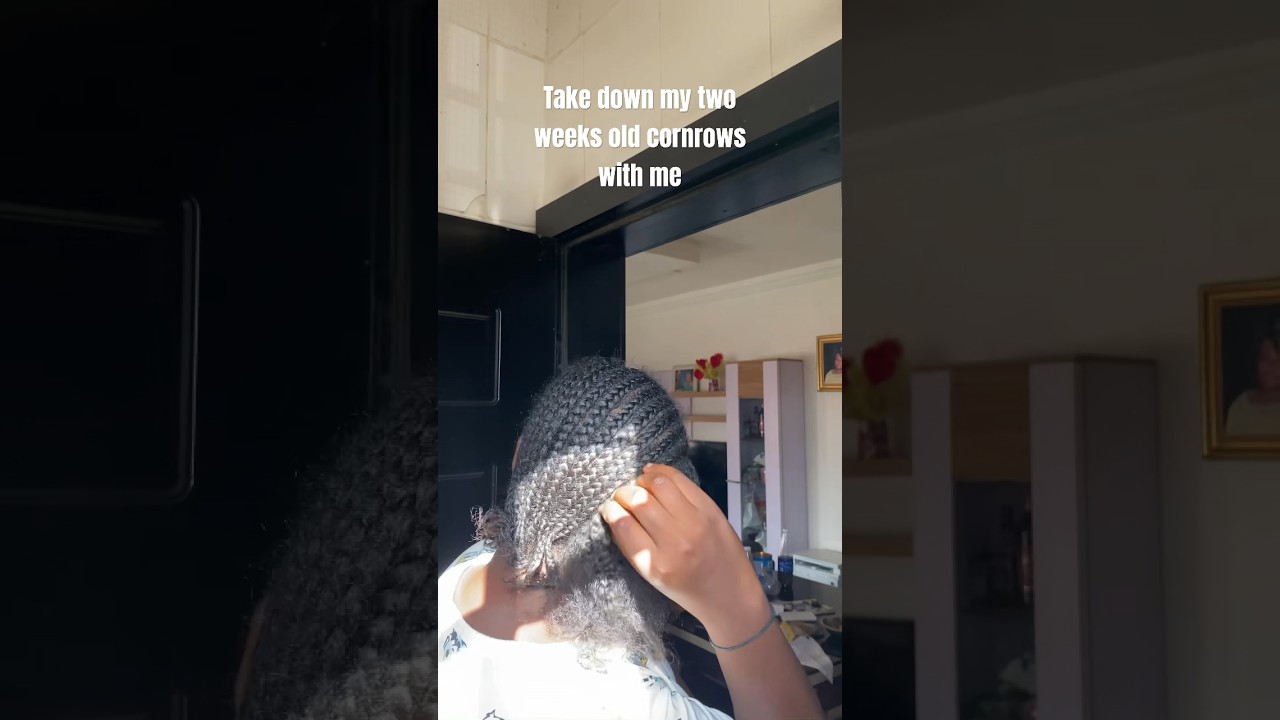 Take out my two weeks old cornrows #shorts #shortsfeed #hairstyle # ...