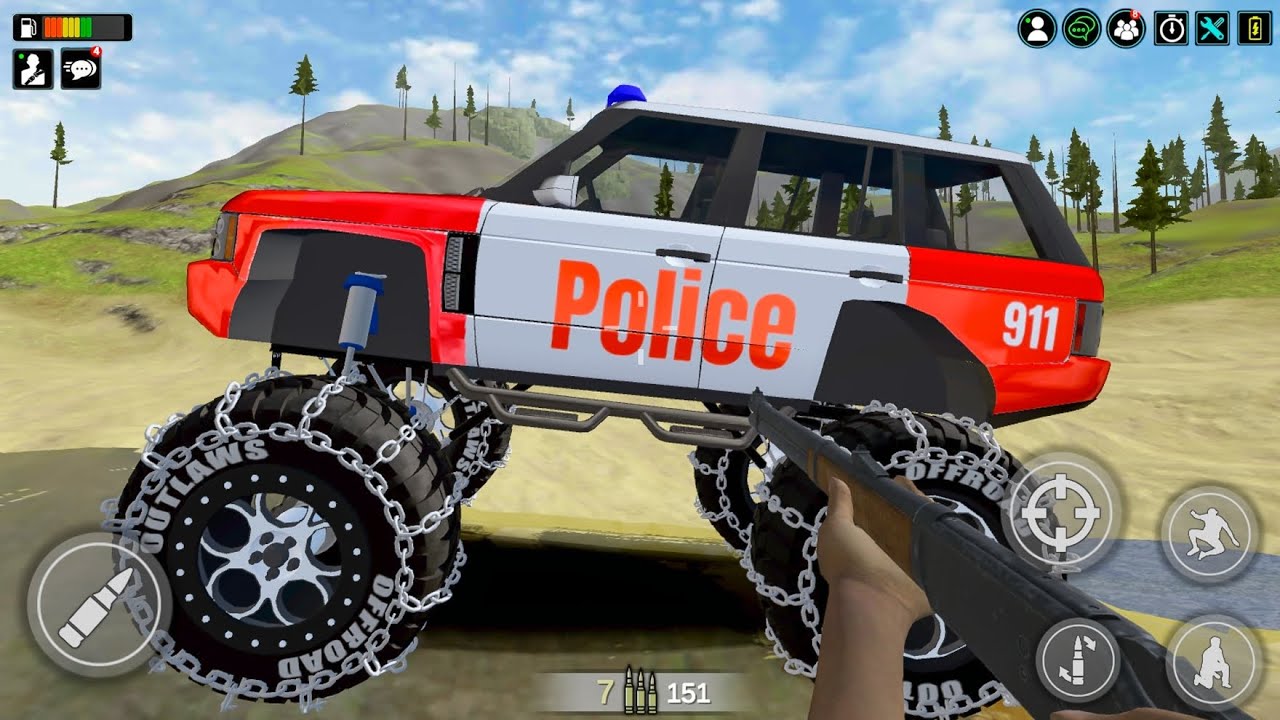 Police Officer Monster Truck Extreme Off-roading Hill Climbing Stunts ...