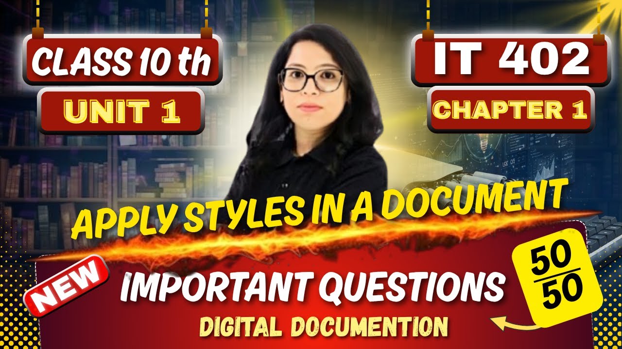 💡 Class 10 IT Ch-1 Important Qs 📝 Applying Styles in Document |Unit 1 ...