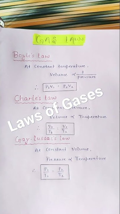Gas laws | law of Gases| Boyles law | Charles law | Gay lussac law - YouTube