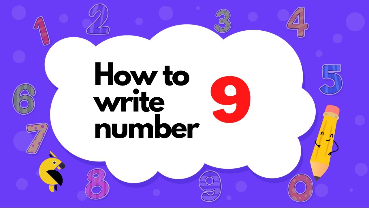 How to write the number 9 - YouTube