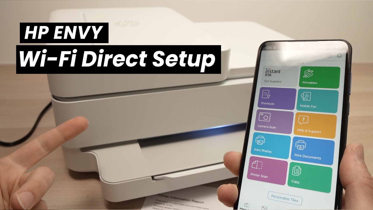 Wi Fi Direct Setup On HP Envy 6000 Series Printer 6452e 6455e 6400e