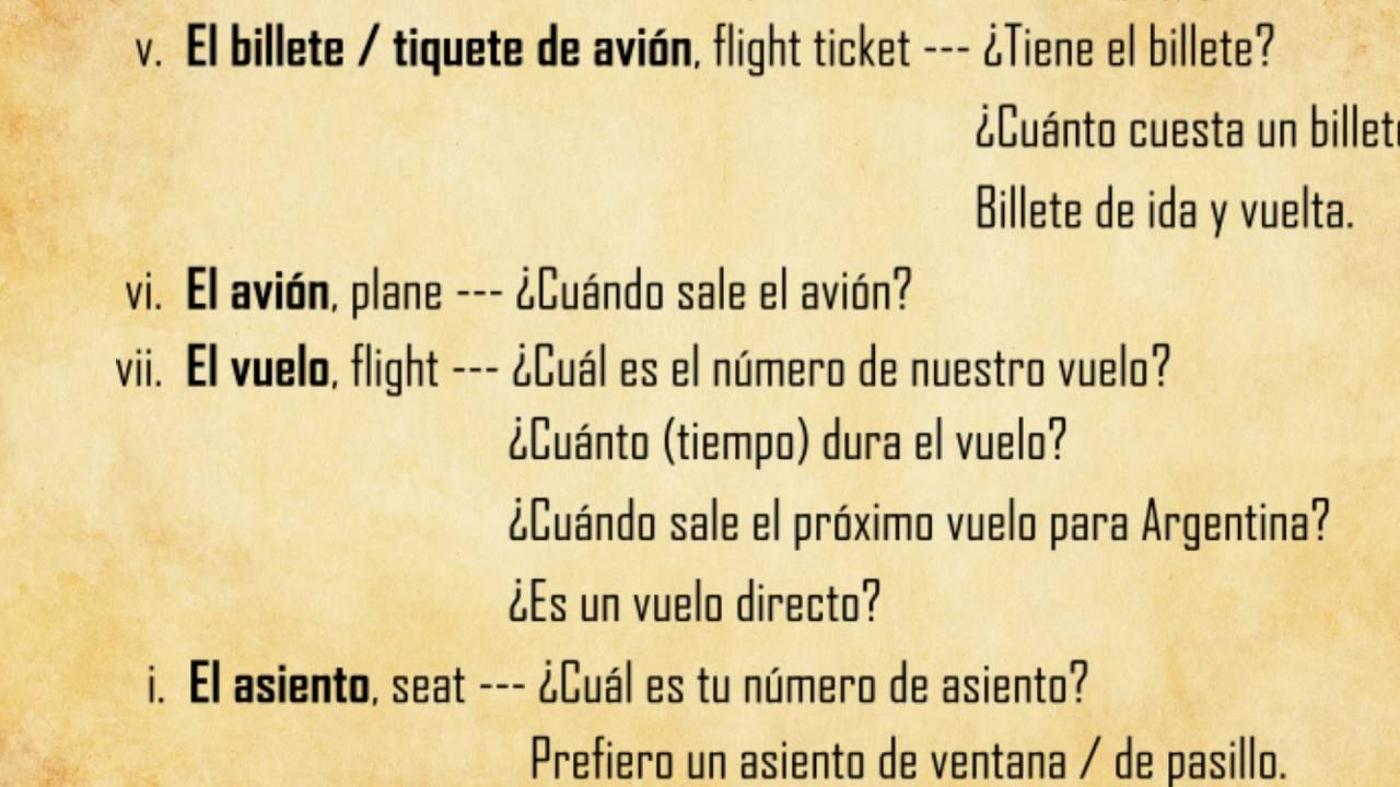 5 At The Airport Vocabulary And Phrases In Spanish YouTube 5-at-the-airport-vocabulary-and-phrases-in-spanish-youtube