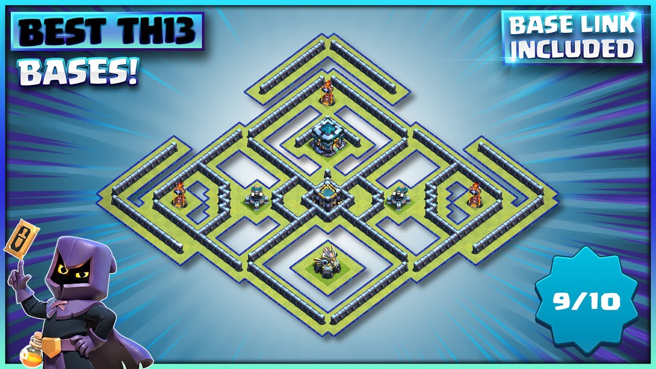 14 ATTACKS = 5 X 1 STAR!!! BEST TH13 Base + TH13 Base Layout Link ...