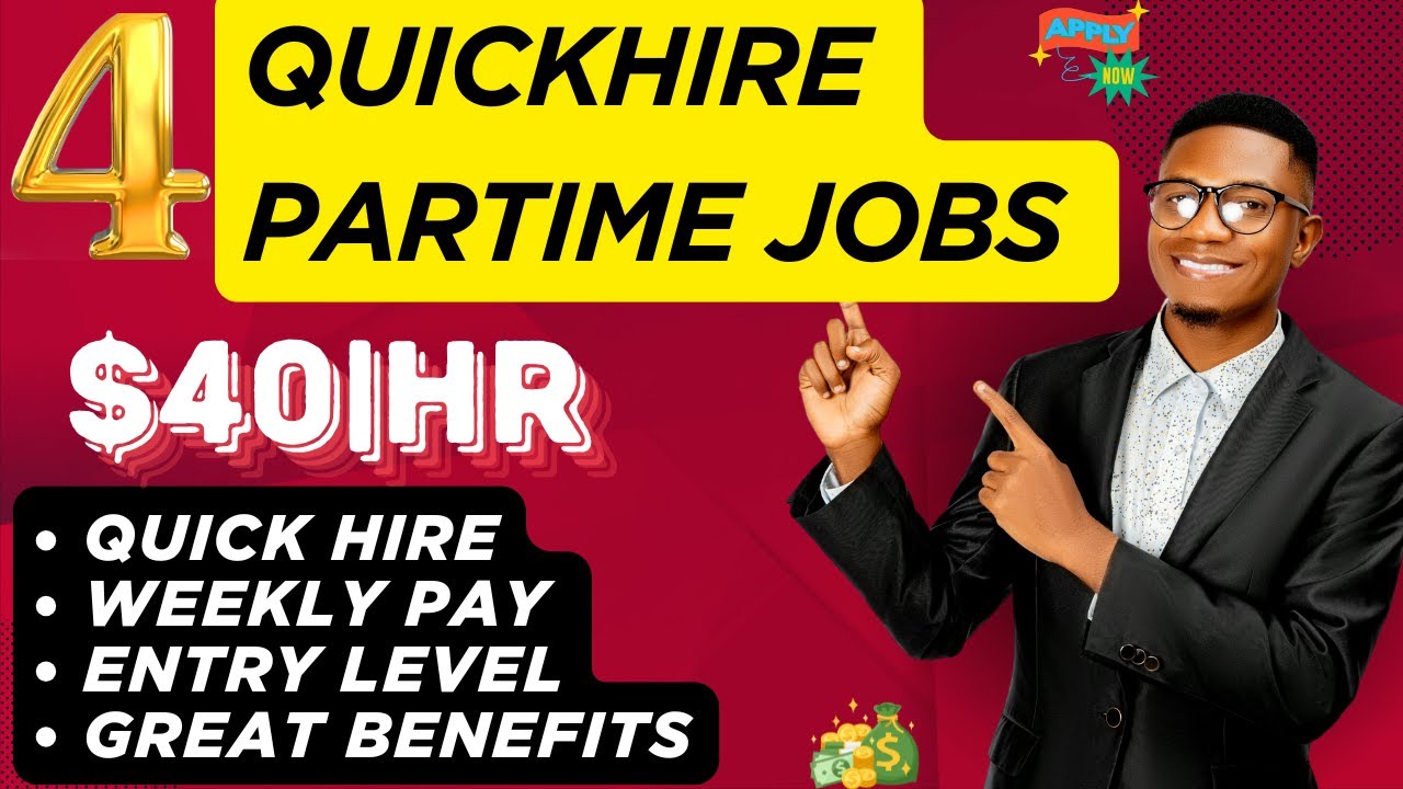 🔥 4 Quick Hire Part-Time Jobs – Up to $40/HR! | No Experience Needed! 🚀 ...