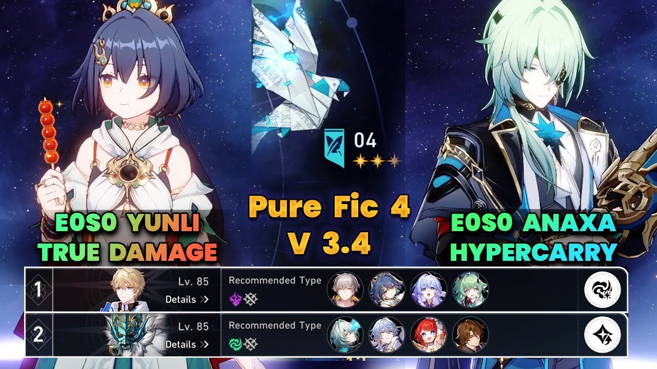 E0S0 Yunli True Damage & E0S0 Anaxa Hypercarry | PureFiction 4 | V3.4 ...