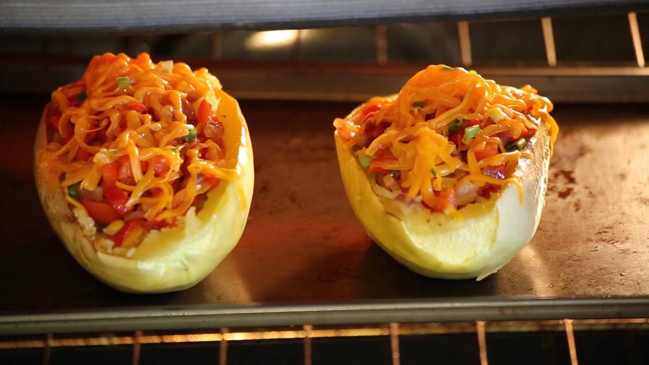 Simply Delicious: Spaghetti Squash Burrito Bowl - YouTube