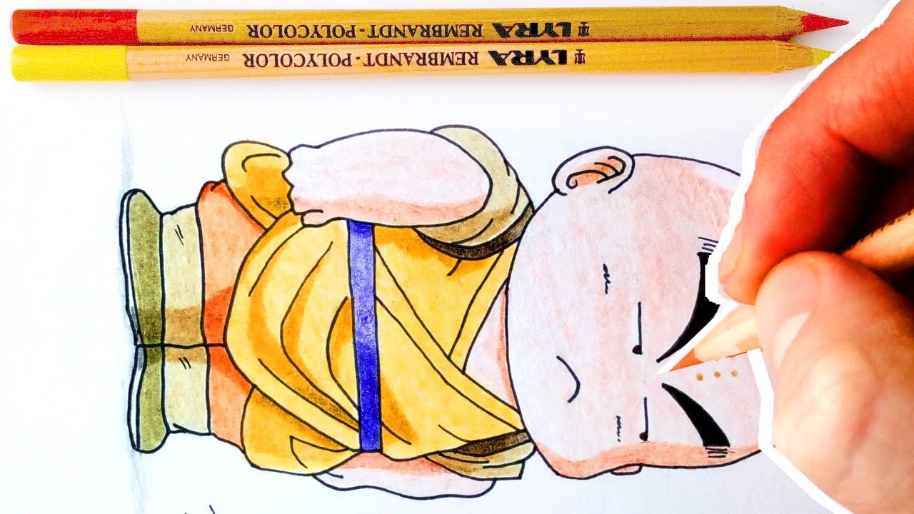 Speed Drawing #11 - How to draw young Krillin | クリリン | Dragon Ball ...