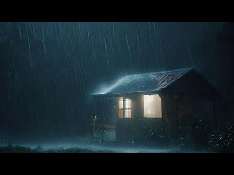 Small house with heavy raining and thunder ⛈️⚡⛈️ #relaxing #rainsounds #rain #fastsleep #thunder ...
