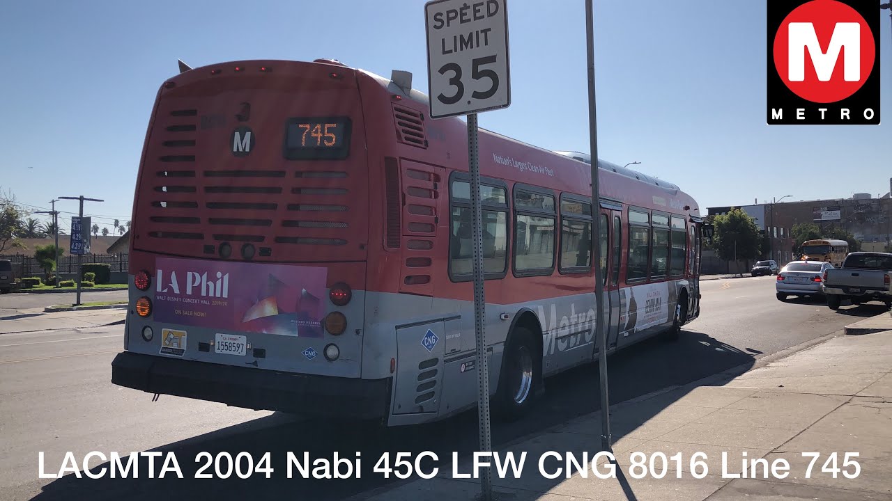 LACMTA 2004 Nabi 45C LFW CNG Compobus 8016 Line 745 - YouTube
