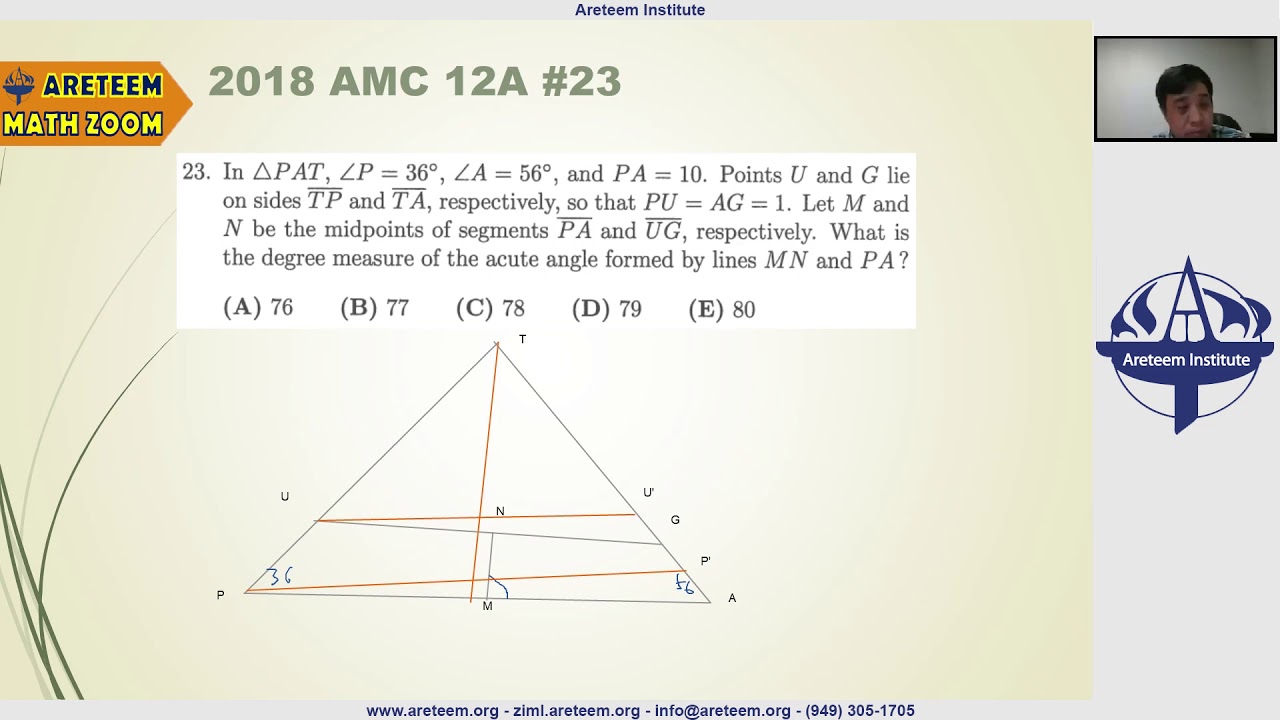 2018 AMC 12A Problem 23 Solution - YouTube