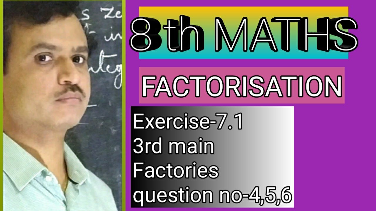 8th Maths chapter 7 Factorisation,7.1 3rd main factorise question ...