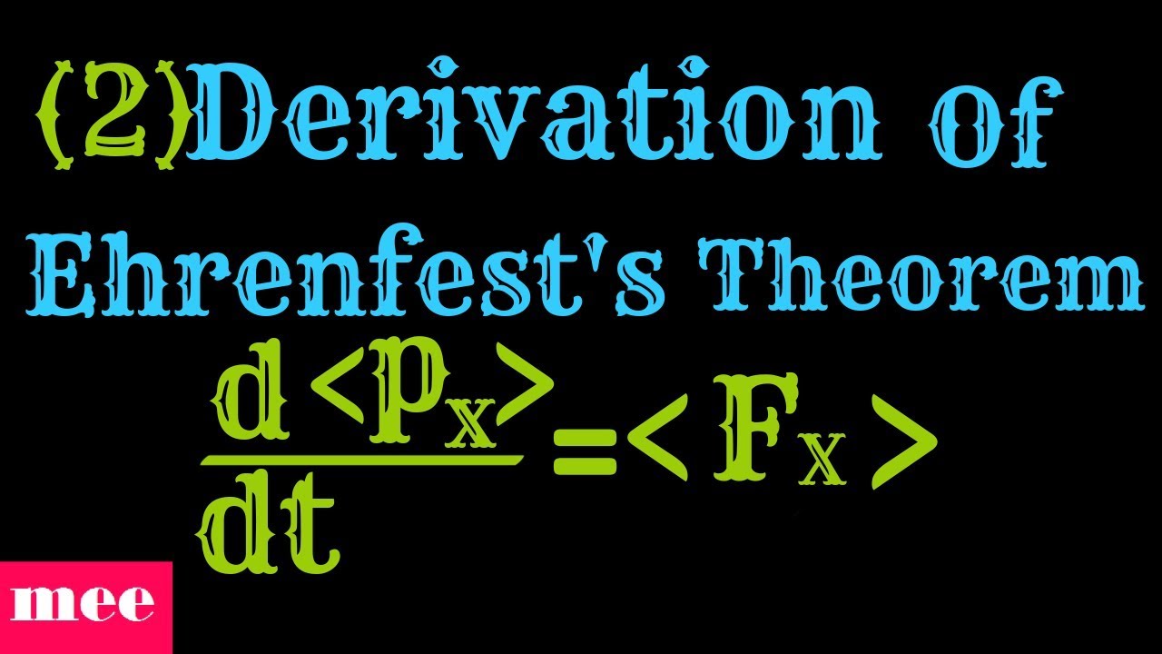 Derive Ehrenfest theorem - YouTube