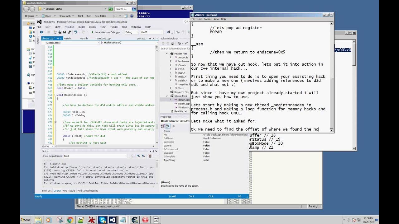 C++ DirectX Function Hooking (EndScene) - Part2 - YouTube