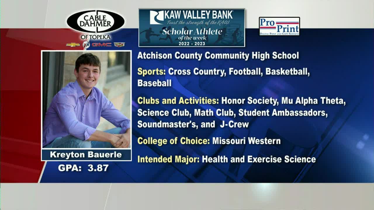 Scholar Athlete of the Week: Kreyton Bauerle - YouTube