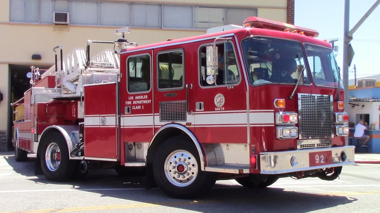 LAFD Light Force 92 & Rescue 892 Responding - YouTube
