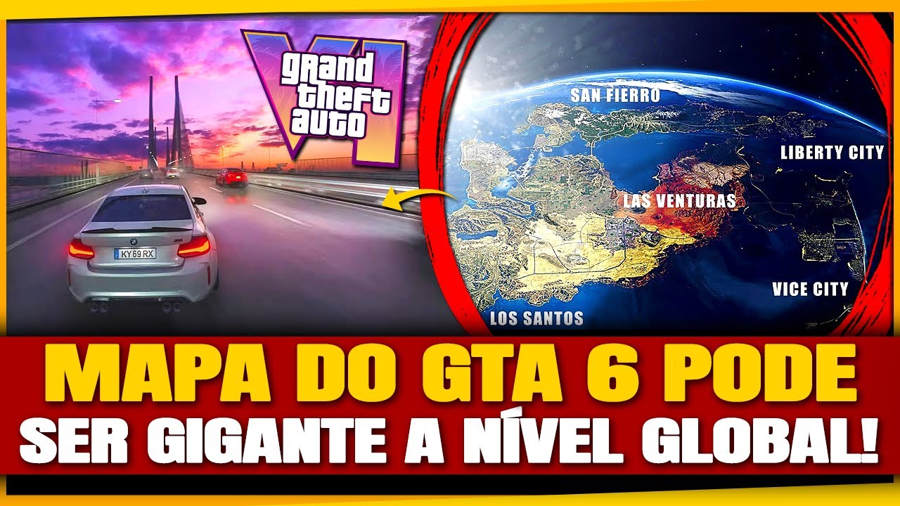 MAPA do GTA 6 com EXPANSÕES a NÍVEL GLOBAL, será MUITO VAZIO e Mais ...
