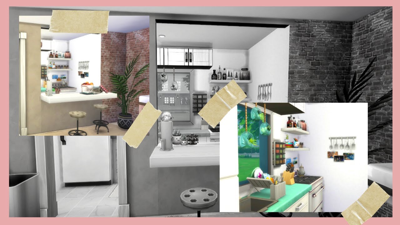 SIMS 4 Speed Build: Tiny Kitchen in a Tiny House (NO CC) - YouTube
