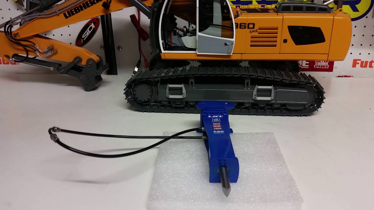 CSMI : RC Hydraulic rock Breaker over view in product info - YouTube