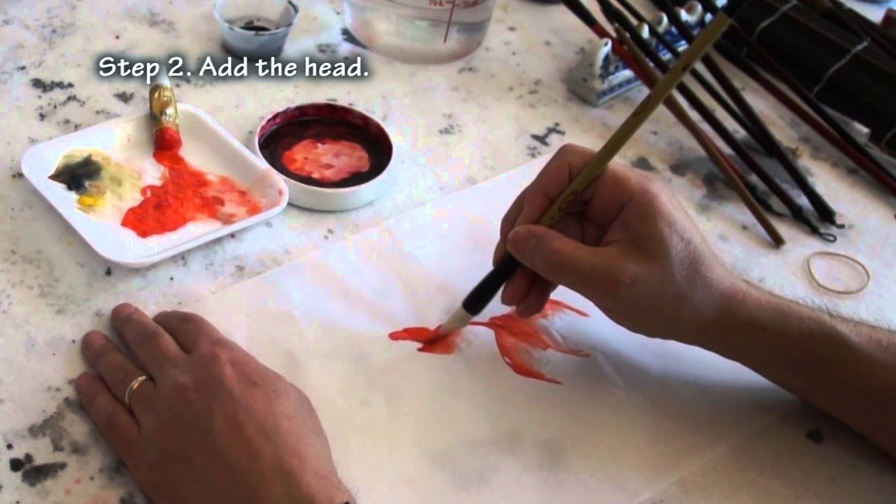 How to Paint Goldfish and What Chinese Brushes to Use 2 - YouTube