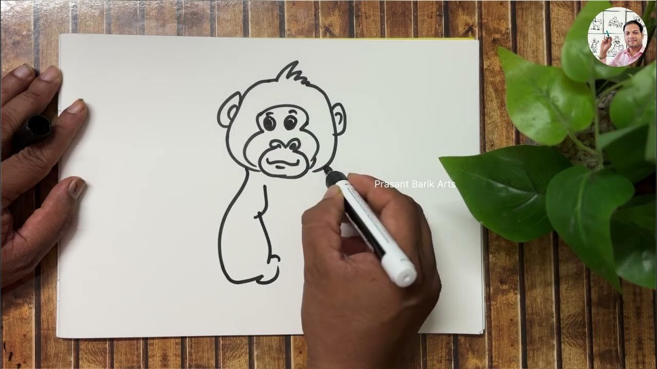 How To Draw Monkey Drawing step by step - YouTube