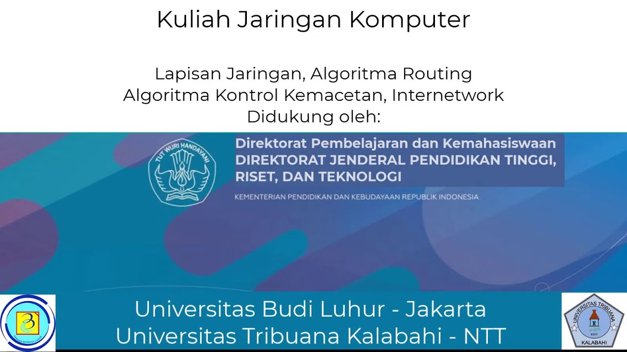 Jaringan Komputer : Lapisan Jaringan, Algoritma Routing, Kontrol Kemacetan, Internetwork. ver 1 ...