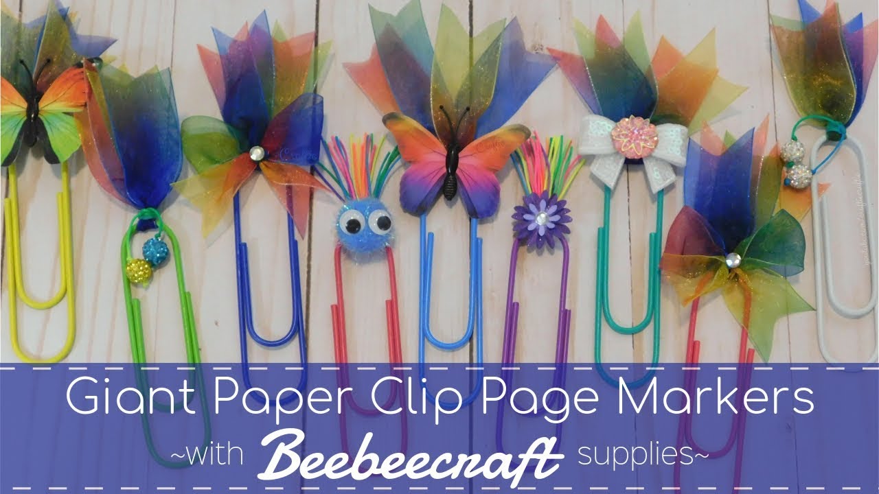 Giant Paper Clip Page Markers with Beebeecraft Supplies - YouTube