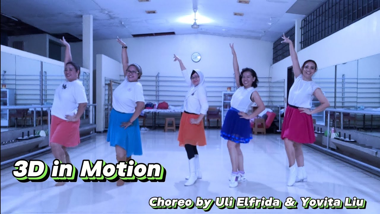 3D in Motion Line Dance (Choreo by Uli Elfrida & Yovita Liu) - YouTube