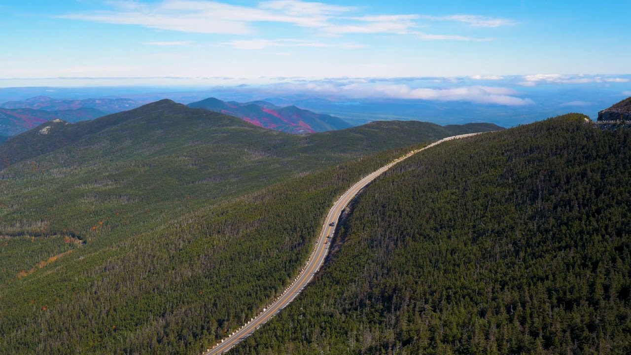 beautiful mountain winding road wilderness forest sky aerial - YouTube