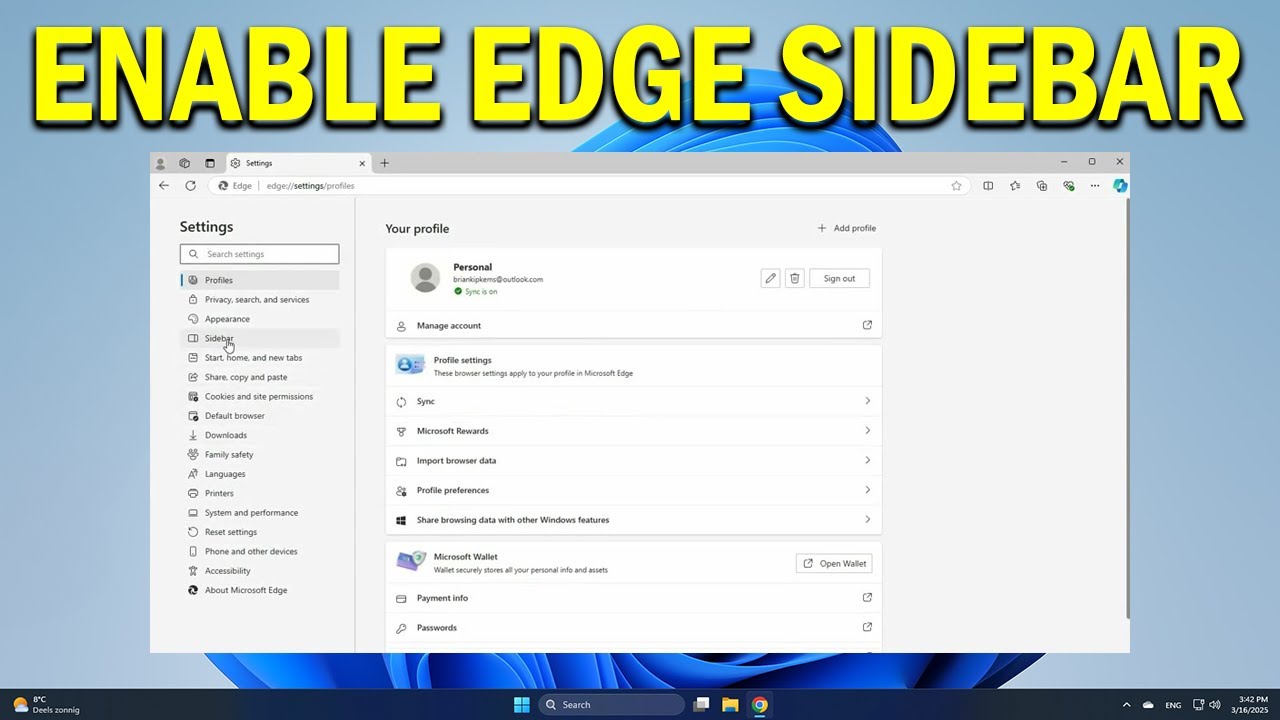 How To Enable Sidebar In Microsoft Edge - Quick Fix - YouTube