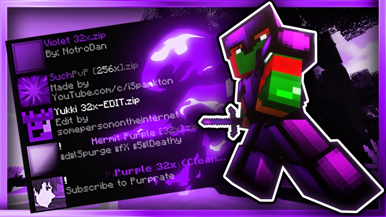 Best PURPLE Texture Packs For PVP 1.8.9 - YouTube