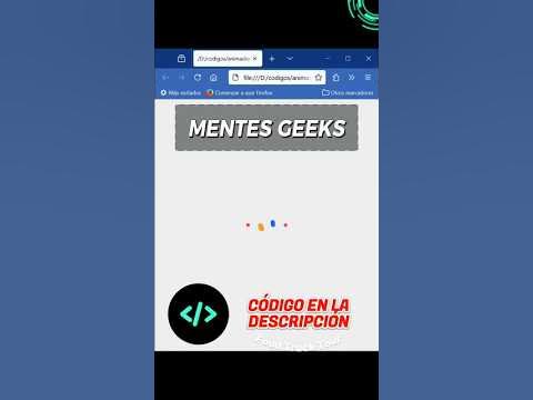 Cómo crear una animación de carga | #HTML y #CSS #webdevelopment # ...