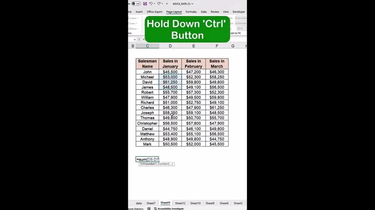 How To SUM Values in Excel Using This Simple Shortcut - YouTube