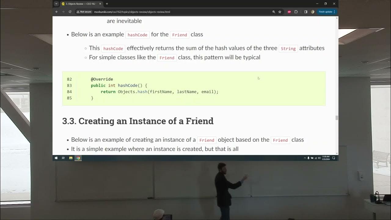 CSCI 162 --- January 23, 2024 - YouTube