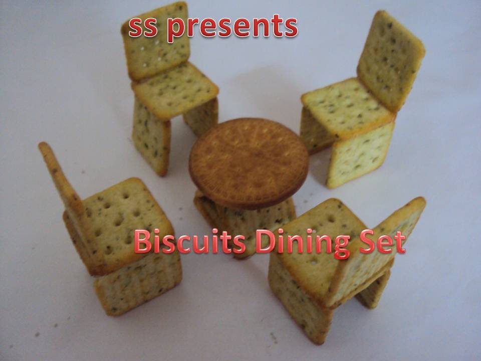how to make table and chairs with biscuits - YouTube