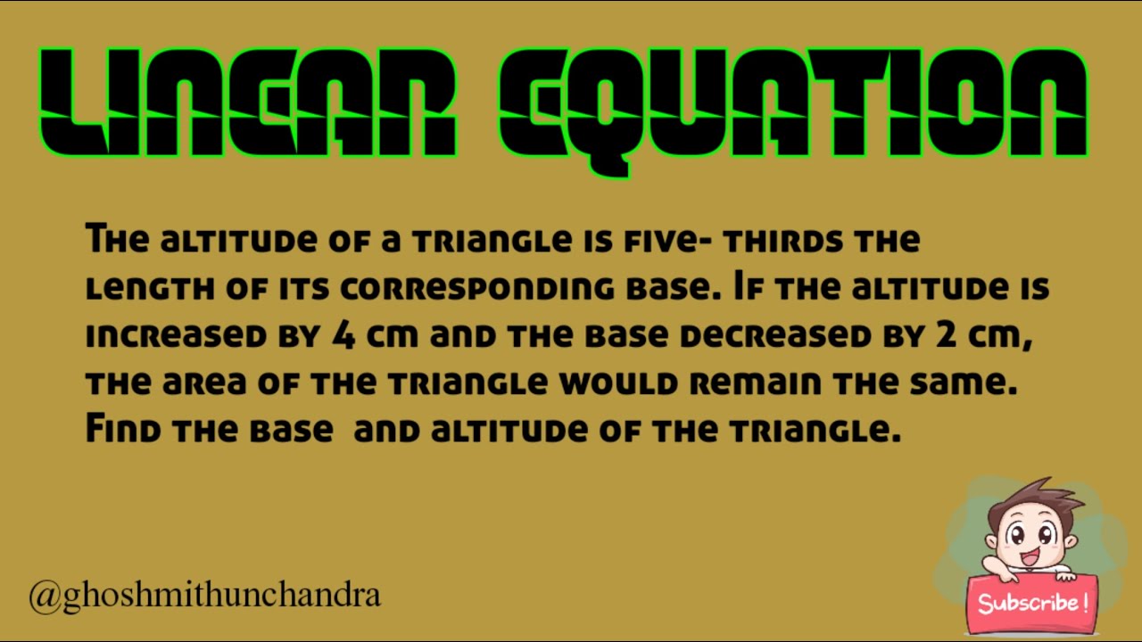 Linear Equation Problem Solving 002 YouTube Linear Equation Problem Solving 002 YouTube