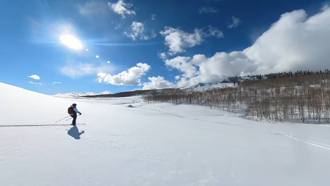 Skinning+Skiing Bluebird Backcountry's West Bowl! - 360-DEGREE 4kUHD ...