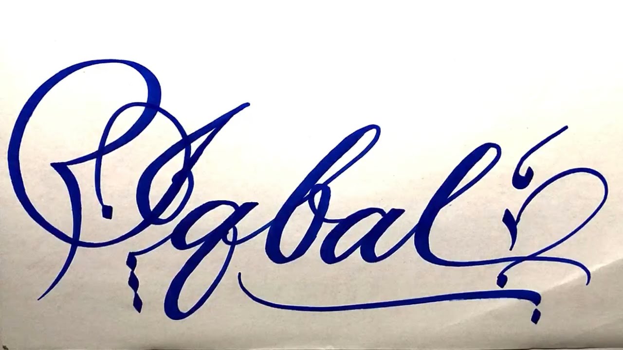 Iqbal Name Signature Calligraphy Status | How to Draw, Cursive ...