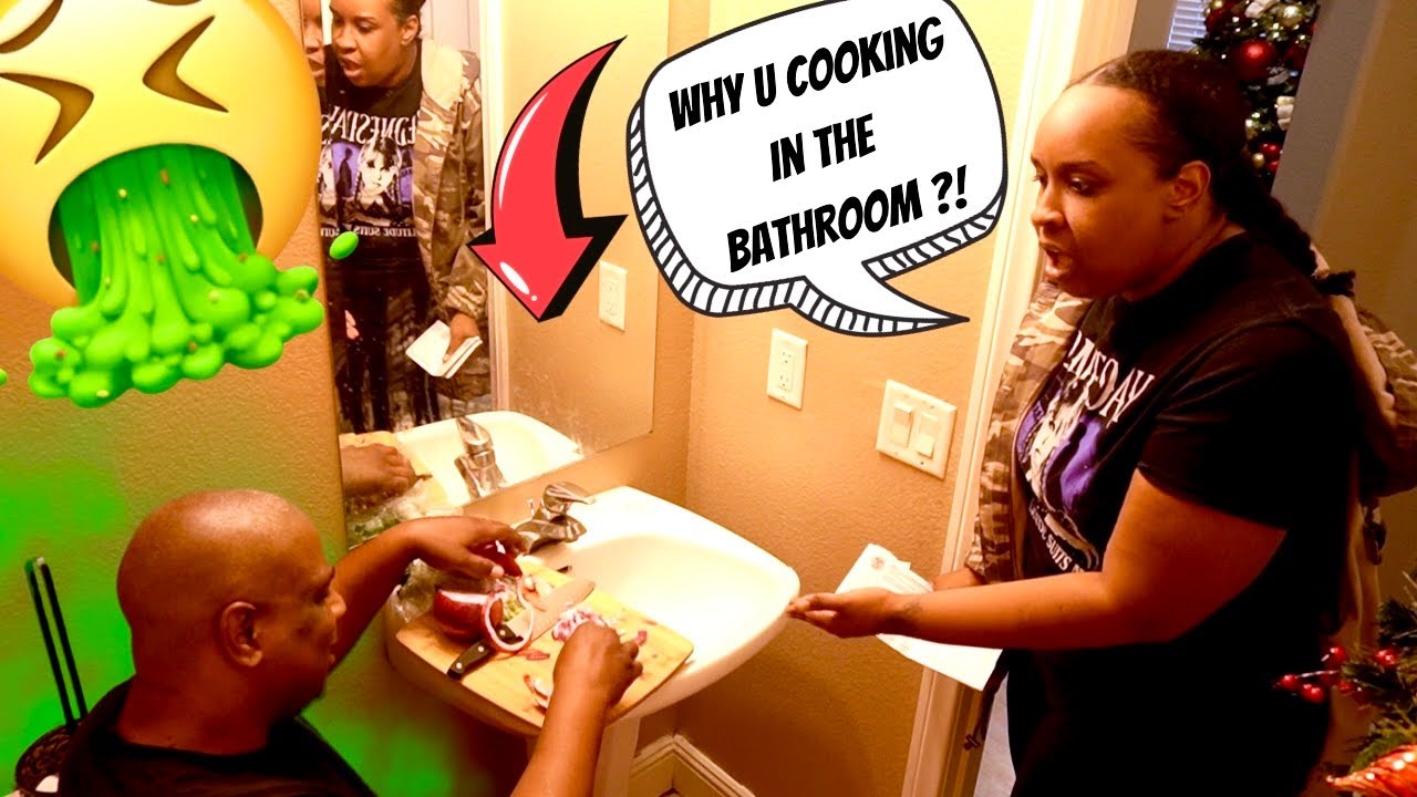 COOKING IN THE BATHROOM While POOPING 💩 PRANK ON MY FIANCEE GONE WRONG ...